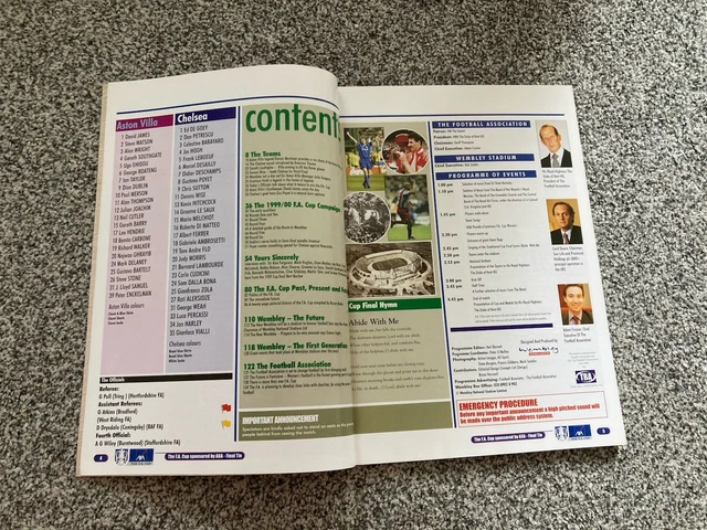 ASTON VILLA V Chelsea 2000 FA Cup Final Programme. £5.45 - PicClick UK