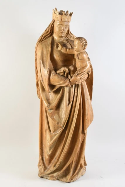 O49M03- GOTISCHE SKULPTUR Madonna mit Kind Holz geschnitzt 16. Jh EUR ...