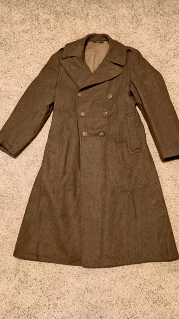 WW2 WWII 1945 Vintage US Army Trench Coat Overcoat, Melton Wool, 38R ...