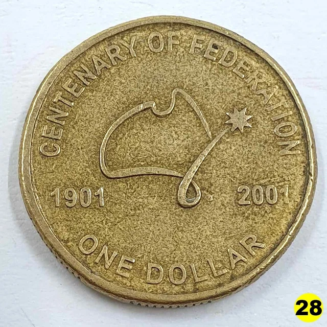 2001 $1 AUSTRALIAN Coin ft. Centenary of Federation 1901-2001 $5.00 ...