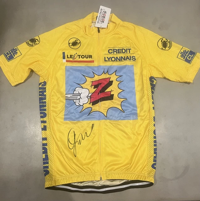 GREG LEMOND HAND Signed Retro Peloton Yellow TDF Jersey - Cycling BNWT ...
