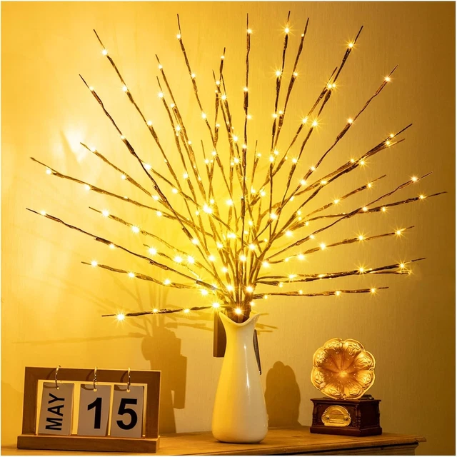 DECORATIVE LED LIGHTED Branch Lights BatteryOperate Artificial LED Twig ...