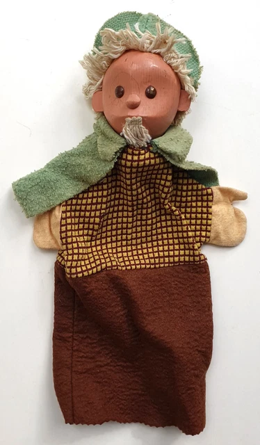ALTE DDR SANDMÄNNCHEN Sandmann Handpuppe mit Holzkopf, handgefertigt ...