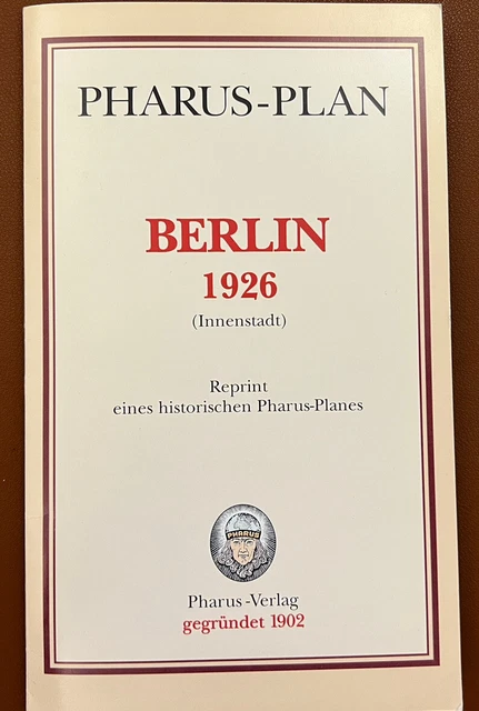 PHARUS PLAN BERLIN 1926 reprint Innenstadt Landkarte EUR 29,00 ...