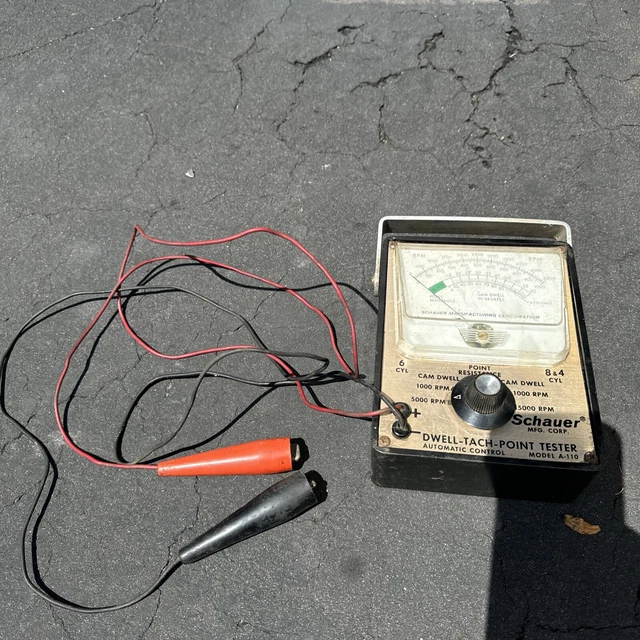 VINTAGE ENGINE ANALYZER Dwell Tach Meter Points Ignition Tester EUR 4 ...