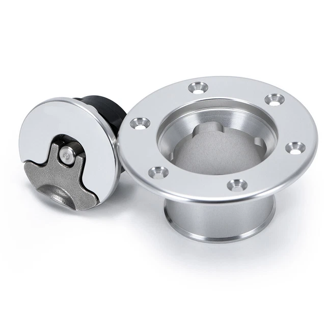 AIRCRAFT STYLE FUEL Filler Neck Pop-Up Gas Tank Cap w/ 6 Hole Flush ...