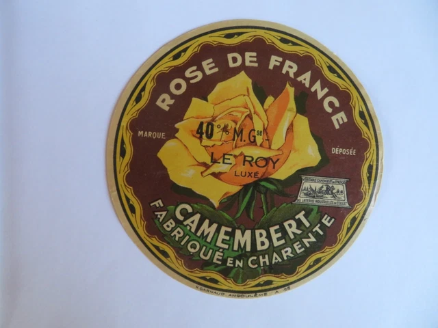 ETIQUETTE ANCIENNE de fromage Camembert Rose de France EUR 3,60 ...