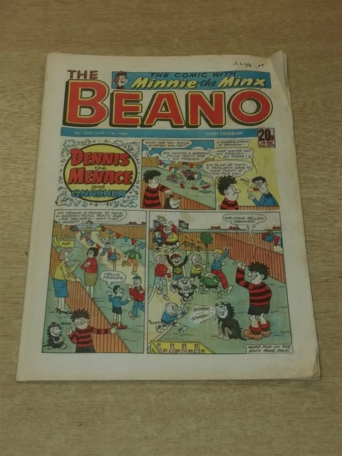 BEANO #2395 JUNE 11Th 1988 Dennis The Menace Gnasher British Weekly ^ £ ...