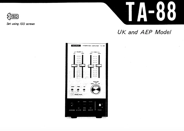 SONY TA-88 SCHEMATIC Diagram Service Manual Repair Circuit Diagram Techniques £11.29 - PicClick UK