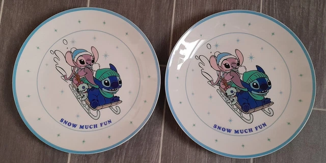 DISNEY LILO & STITCH & Angel 2 x Ceramic CHRISTMAS Side Plates £4.99 ...
