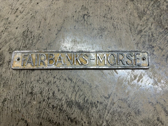 ANTIQUE FAIRBANKS MORSE Scales Engines Cast Aluminum Sign Emblem £134. ...