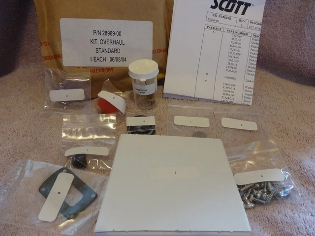 SCOTT REPAIR KIT,AIR Mask Regulator Standard Overhaul Kit 28969-00 Scba ...