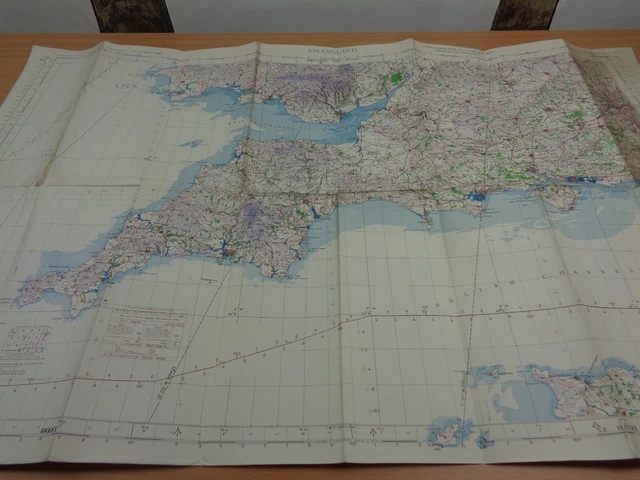 WW2 RAF WING COMMANDER'S map "SOUTH WEST ENGLAND" (DFC for AIRBORNE ...
