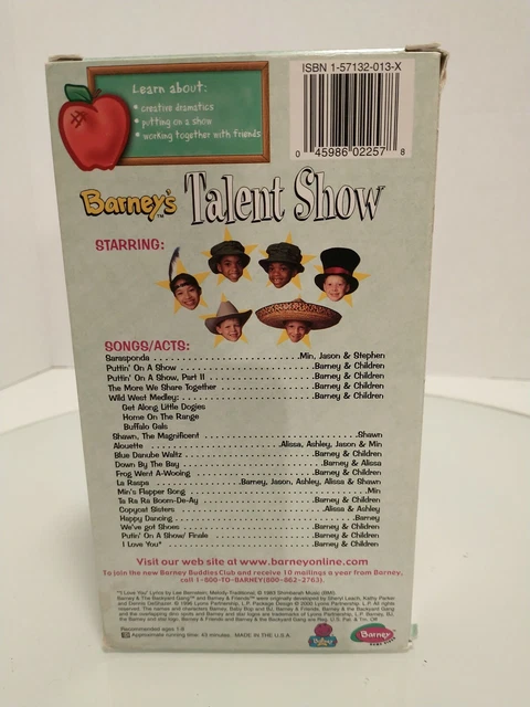 BARNEY - BARNEYS Talent Show VHS 2000 $14.06 - PicClick CA