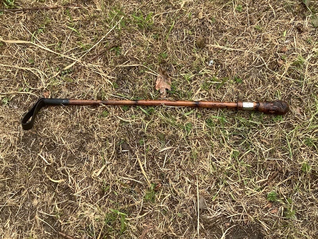 ANTIQUE VINTAGE BAMBOO Rootball Handled Riding Crop With Silver ...