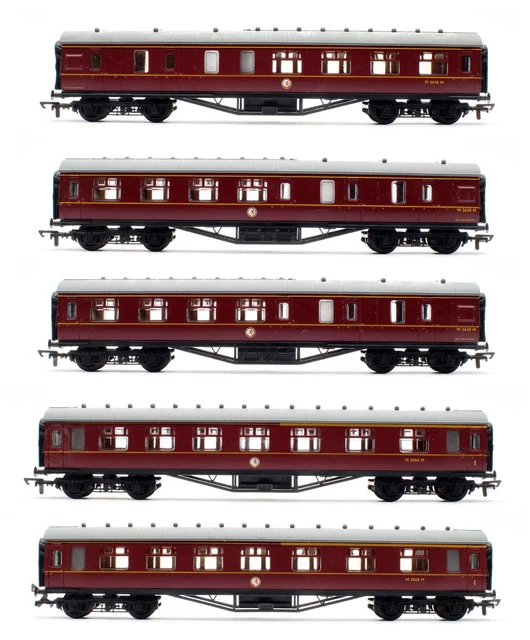 MAINLINE 'OO' GAUGE Rake Of 5 Assorted Br Maroon Stanier Coaches £62.50 ...