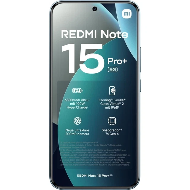 XIAOMI REDMI NOTE 15 Pro+ 5G 256 GB Glacier Blue Dual SIM Smartphone ...