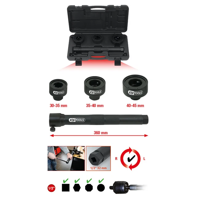 KS TOOLS TIE Rods Cv Joint Spezialschlüssel-satz 150.1125 £148.77 ...