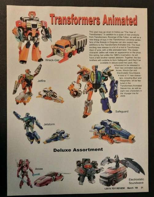 TRANSFORMERS ANIMATED FIGURES SAFEGUARD Preview Page ~ Magazine PRINT ...