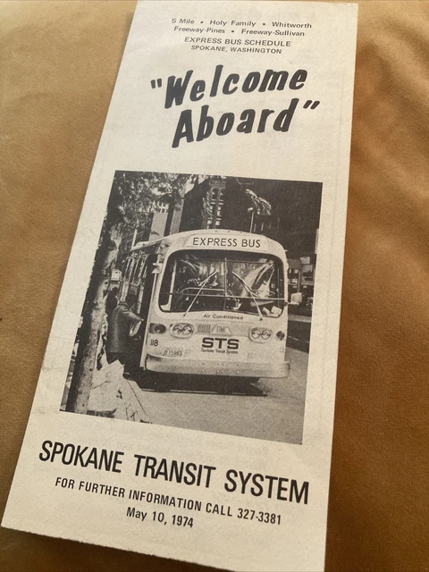 VINTAGE SPOKANE TRANSIT System 1974 Washington Express Bus Brochure ...