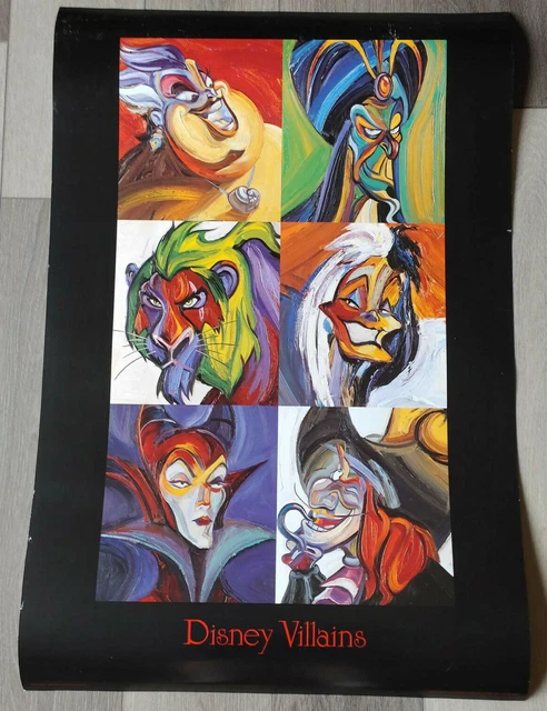 DISNEY VILLAINS POSTER 18" x 24", 6 Evil Villains, Limited Edition £15. ...