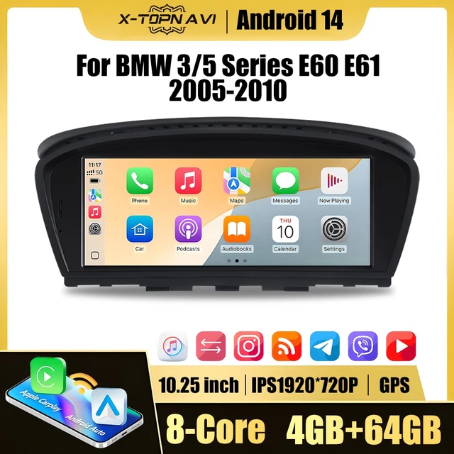 CCC SYSTEM FOR BMW E60 E61 Carplay Android 14 Car Stereo Bluetooth WIFI ...