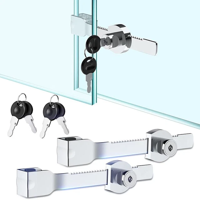 PUSH-PULL SHOWCASE CABINET Sliding Glass 328 Window Lock with Key Door ...