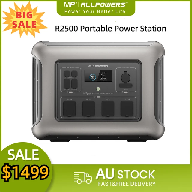 ALLPOWERS R2500 POWER Station 2500W Solar Generator Battery Backup ...