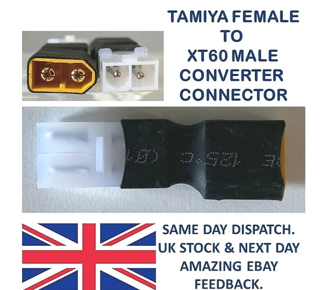 TAMIYA FEMALE TO XT60 MALE Adapter Converter Connector lipo battery ...
