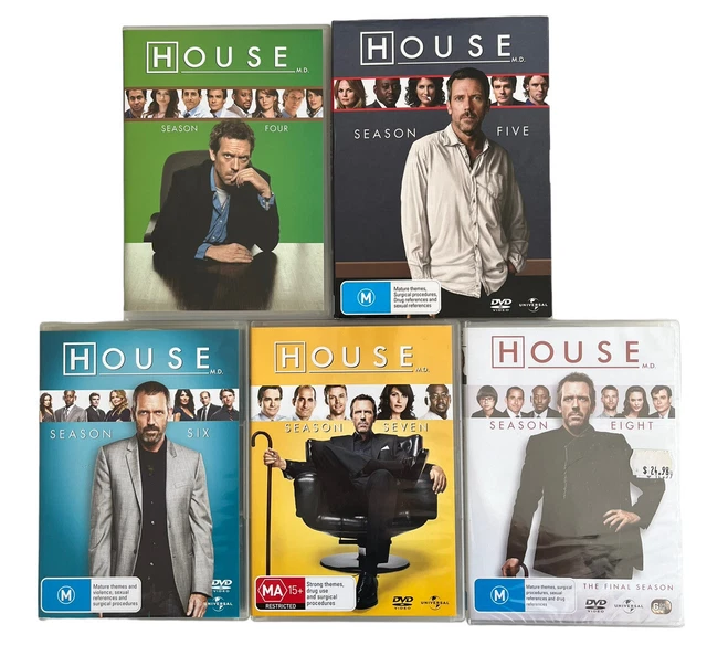 HOUSE - COMPLETE Season Series 4-8 Region 4 DVD Set 4 5 6 7 8 VGC Hugh ...