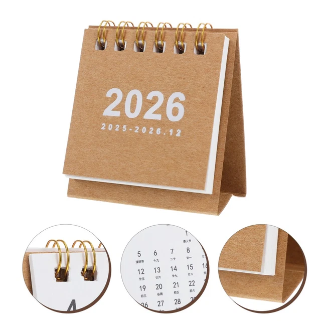 MINI TABLE 2026 Calendar: Standing Small Calendar for Desk Thick Paper ...