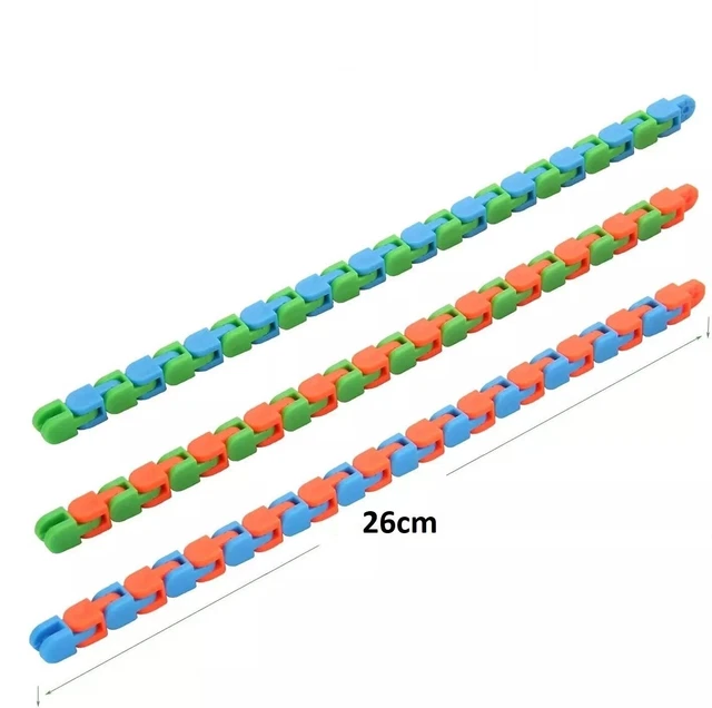 WACKY TRACKS PUZZLE Snake Fidget Toy Snap and Click 26cm Party Bag ...