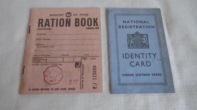 WWII EVACUATION RATION Book And Identity Card - Quality Replicas EUR 3 ...