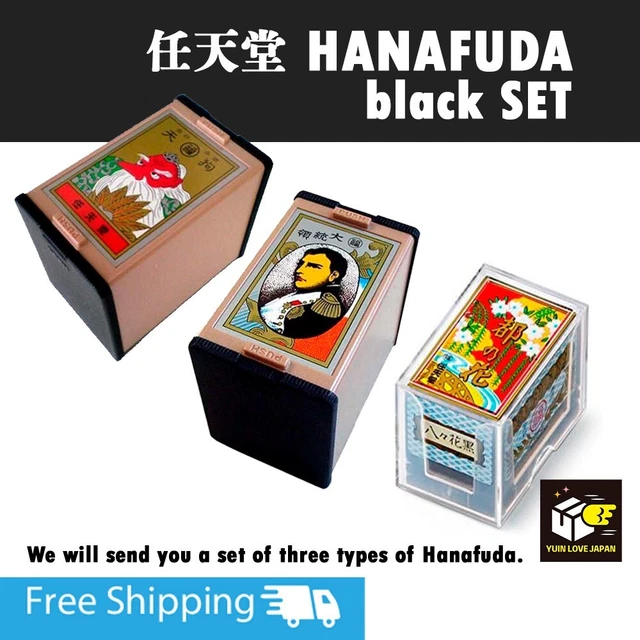 NINTENDO HANAFUDA JAPANESE Playing Cards Flower Cads /BLACK 3 SET / New ...