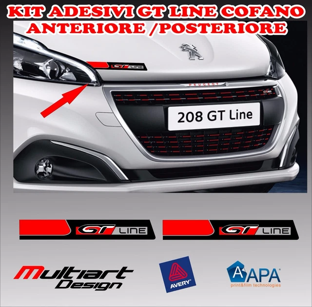 ADESIVI PER PEUGEOT Gt Line Cofano Ant / Post 106 206 207 208 308 ...