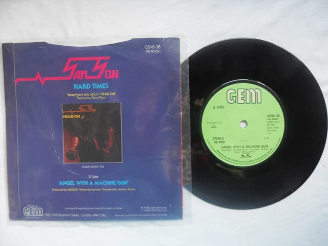 SAMSON HARD TIMES GEM RECORDS UK 7" VINYL SINGLE in PICTURE SLEEVE ...