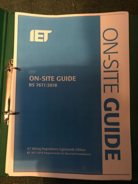 ON-SITE GUIDE (BS 7671:2018) 18TH EDITION electrical installation £16. ...