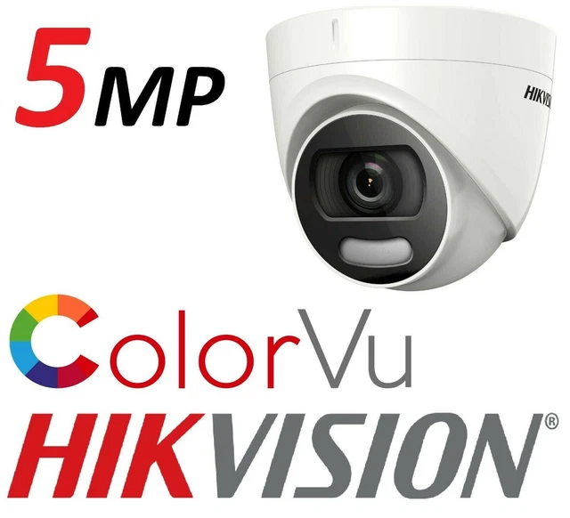 HIKVISION COLORVU 5MP 1080p Fixed Turret Camera - WHITE (DS-2CE72HFT ...