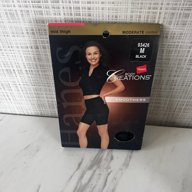 HANES BODY CREATIONS Seamless Mid Thigh Moderate Control 93426 Black ...