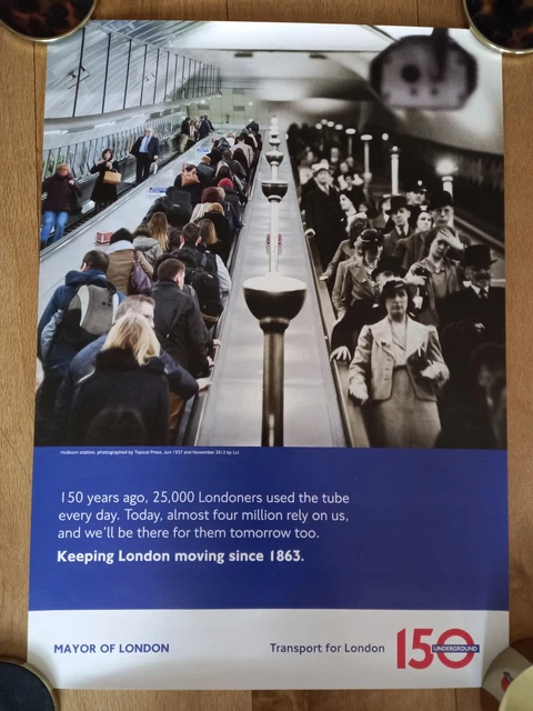 LONDON UNDERGROUND THEN And Now Historical Poster Escalator 2012 £39.99 ...