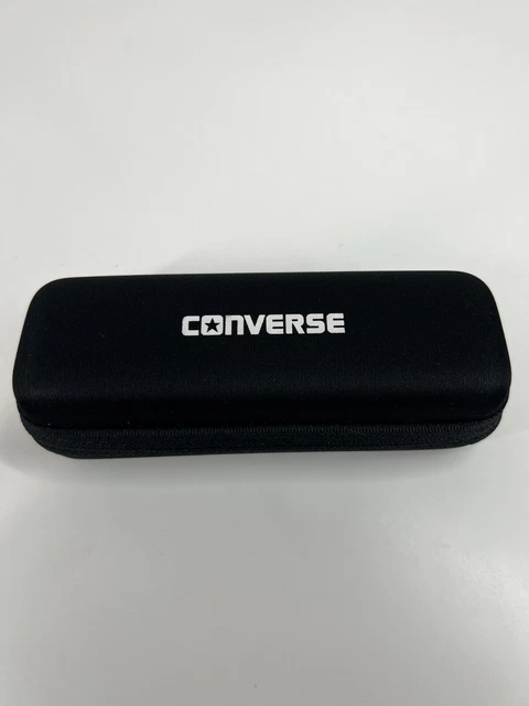 CONVERSE GLASSES CASE zip up clamshell semi hard black pouch eye ...