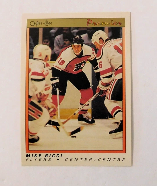 1989-90 O-PEE-CHEE PREMIER #96 Mike Ricci Philadelphia Flyers recrue ...