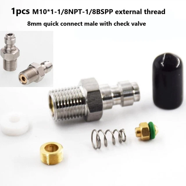 EASY TO CONNECT Quick Connect Valve with M10*1 18NPT 18BSPP Male Thread £4.09 - PicClick UK