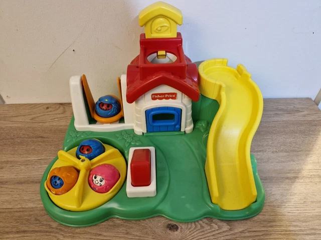 VINTAGE FISHER PRICE Roll A Round Playground Playset Swing And Slide £ ...