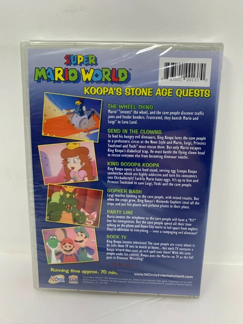 SUPER MARIO WORLD Koopas Stone Age Quests (DVD, 1991) Kids Cartoon ...