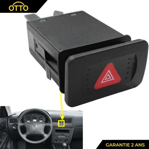 INTERRUTTORE LUCI DI Emergenza Pulsante Quattro Frecce Volkswagen Golf ...
