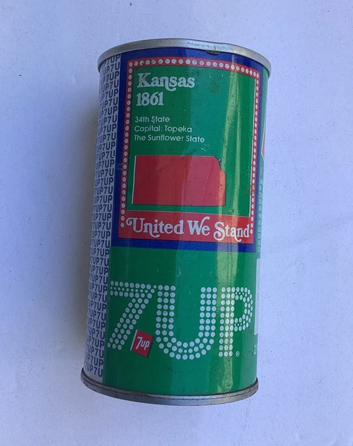 VINTAGE UNOPENED STEEL 1970's 7Up Soda Pop Can United We Stand Kansas ...