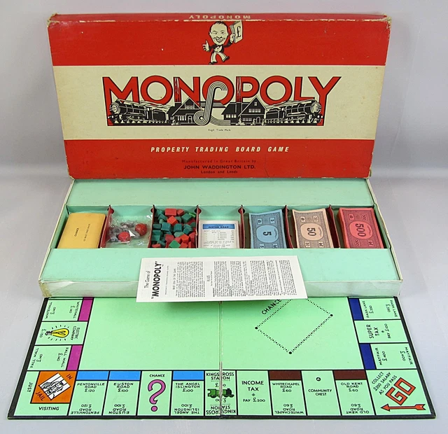 VINTAGE MONOPOLY BOARD Game Original Classic 1960's Parker Bros ...