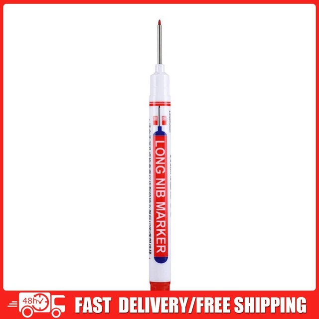 LONG HEAD MARKER Woodworking Multi-purpose Deep Hole Marker Pen Decor ...
