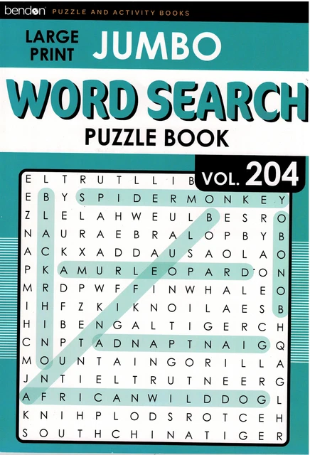 Bendon Large Print Word Search BENDON, LARGE PRINT Jumbo Word Search,